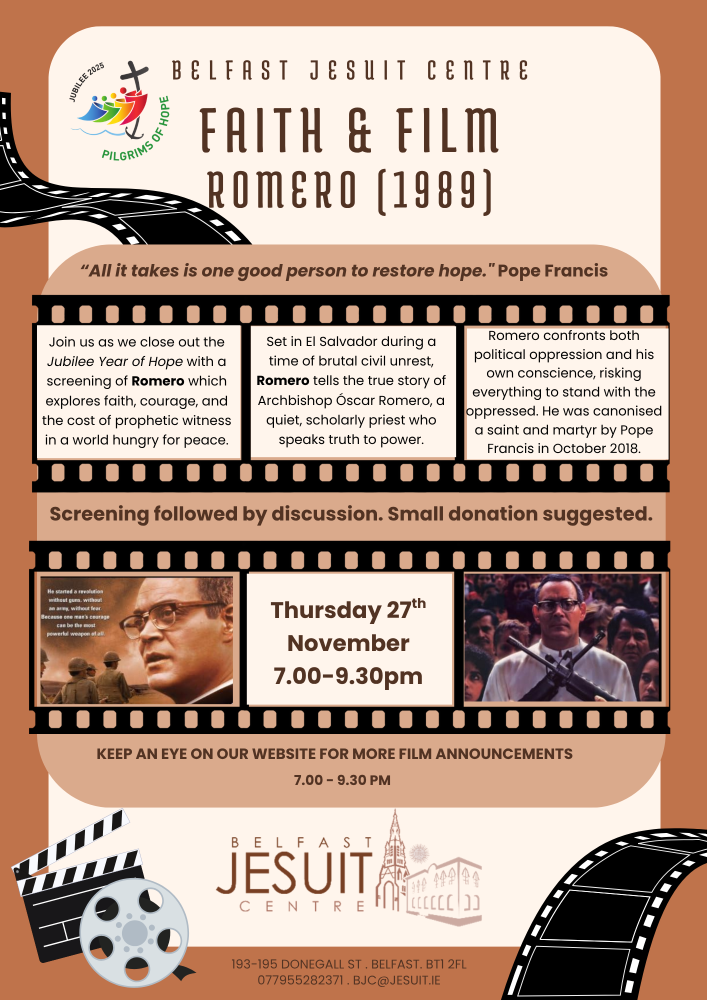 Belfast Jesuit Centre: Faith & Film: Romero: The final movie in our ...